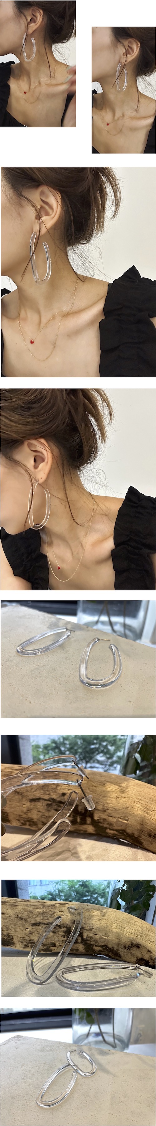 Oval clear pierce ulu（ウル）